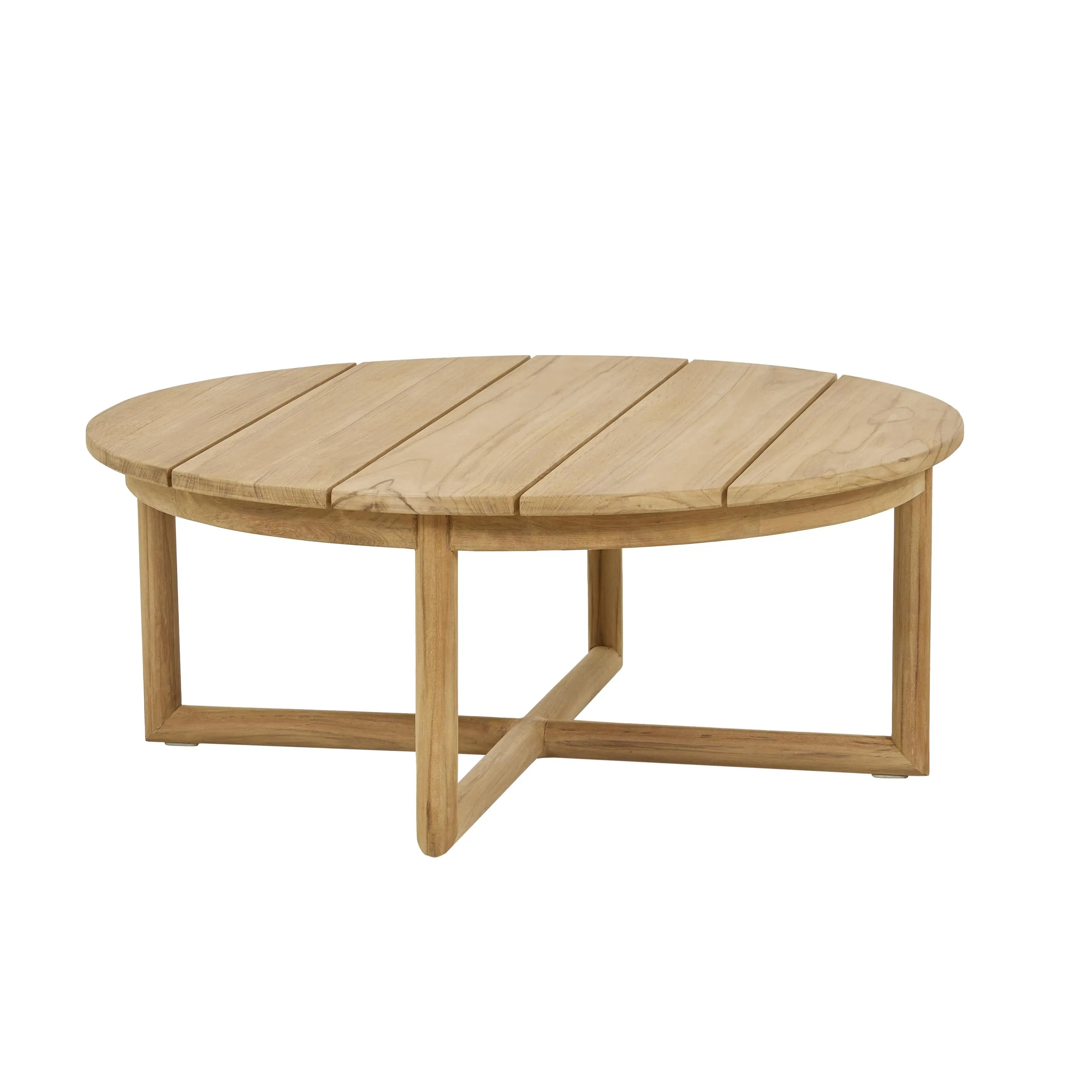 Wilomena Round Outdoor Coffee Table - Natural Teak - GlobeWest ...
